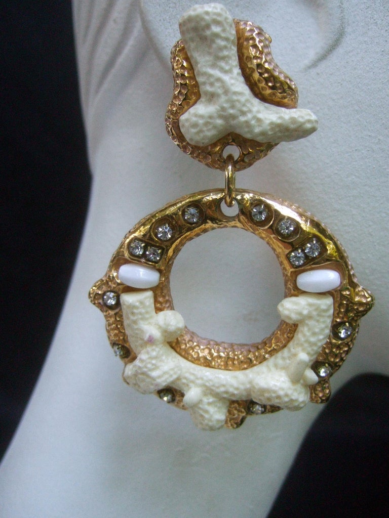 Massive Faux Coral Branch Statement Earrings Designed by Kaliger Paris ...