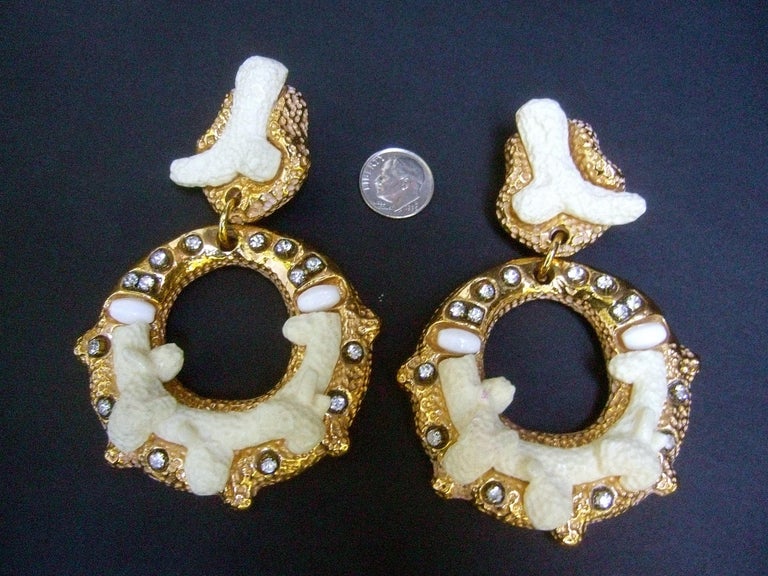 Massive Faux Coral Branch Statement Earrings Designed by Kaliger Paris ...