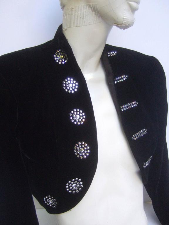 Black Crystal Velvet Matador Style Bolero Jacket at 1stDibs | bolero ...