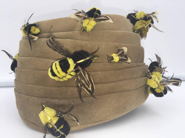 Surrealistic Bes-Ben Bee Hive Hat. 1950's. at 1stDibs | bes ben hats ...