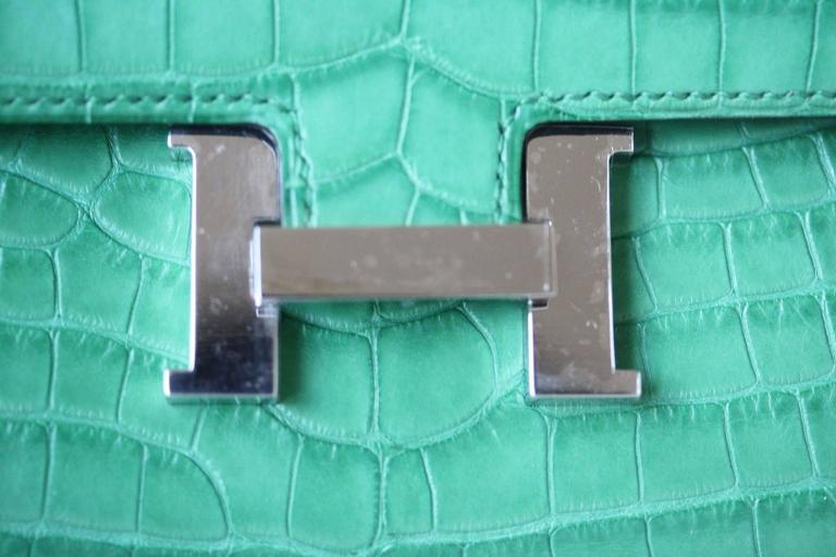 Hermès Matte Croc Constance Long Palladium Hardware Wallet at 1stDibs ...