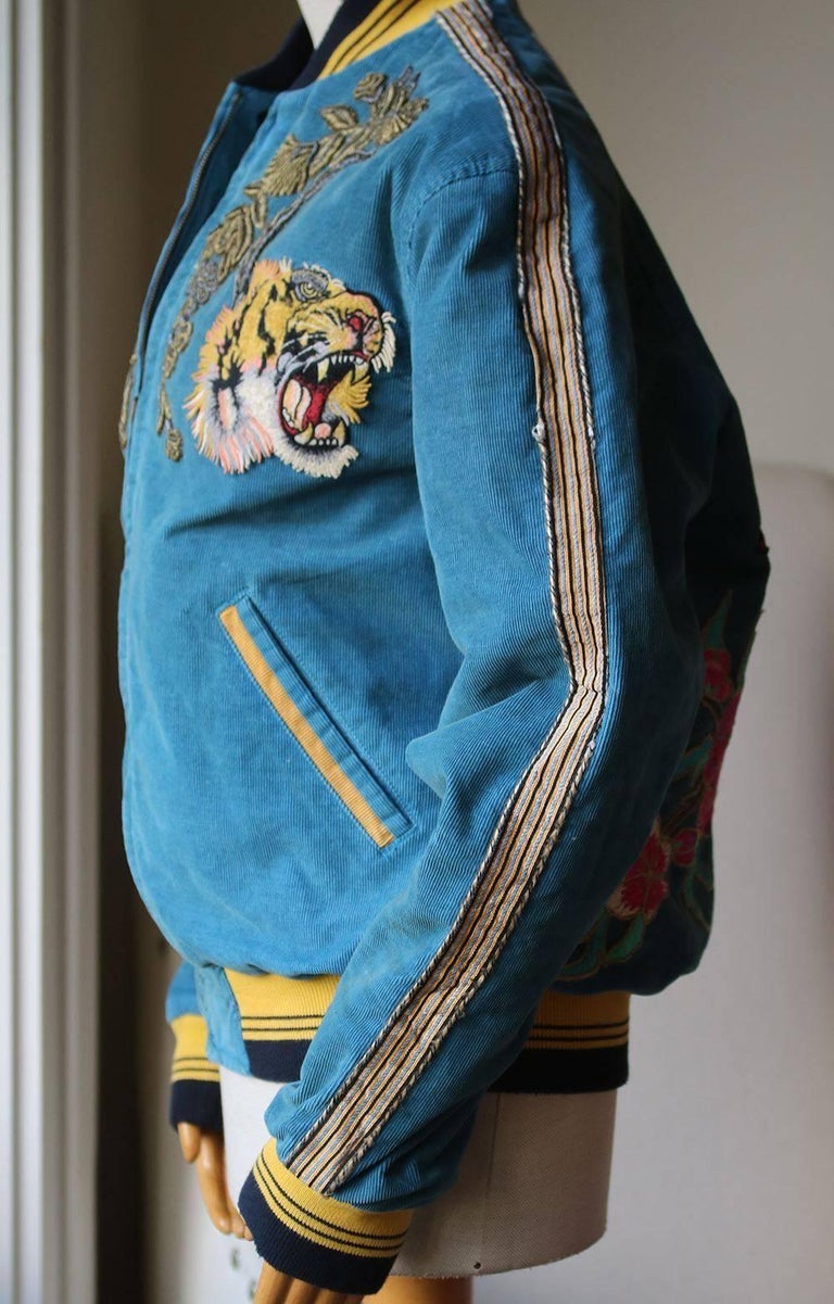 Gucci Dragon-Embroidered Corduroy Bomber Jacket at 1stDibs | gucci ...