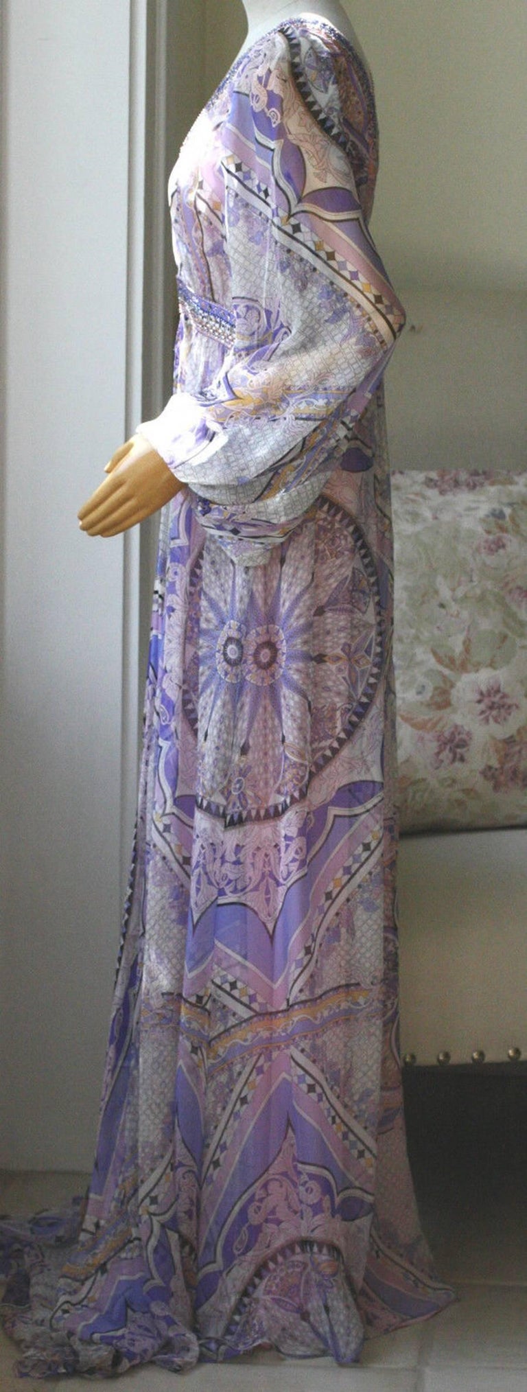 Emilio Pucci Printed Silk Chiffon Gown Dress at 1stDibs | pucci ...