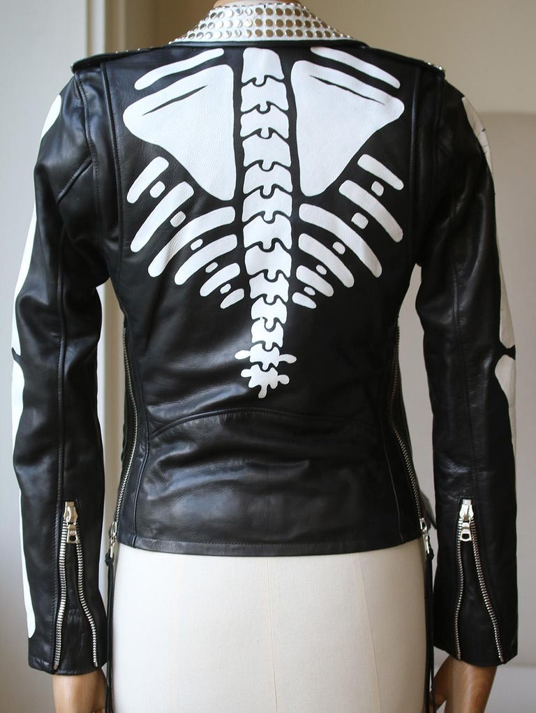 Amiri Studded Skeleton-Painted Leather Moto Jacket at 1stDibs | amiri ...