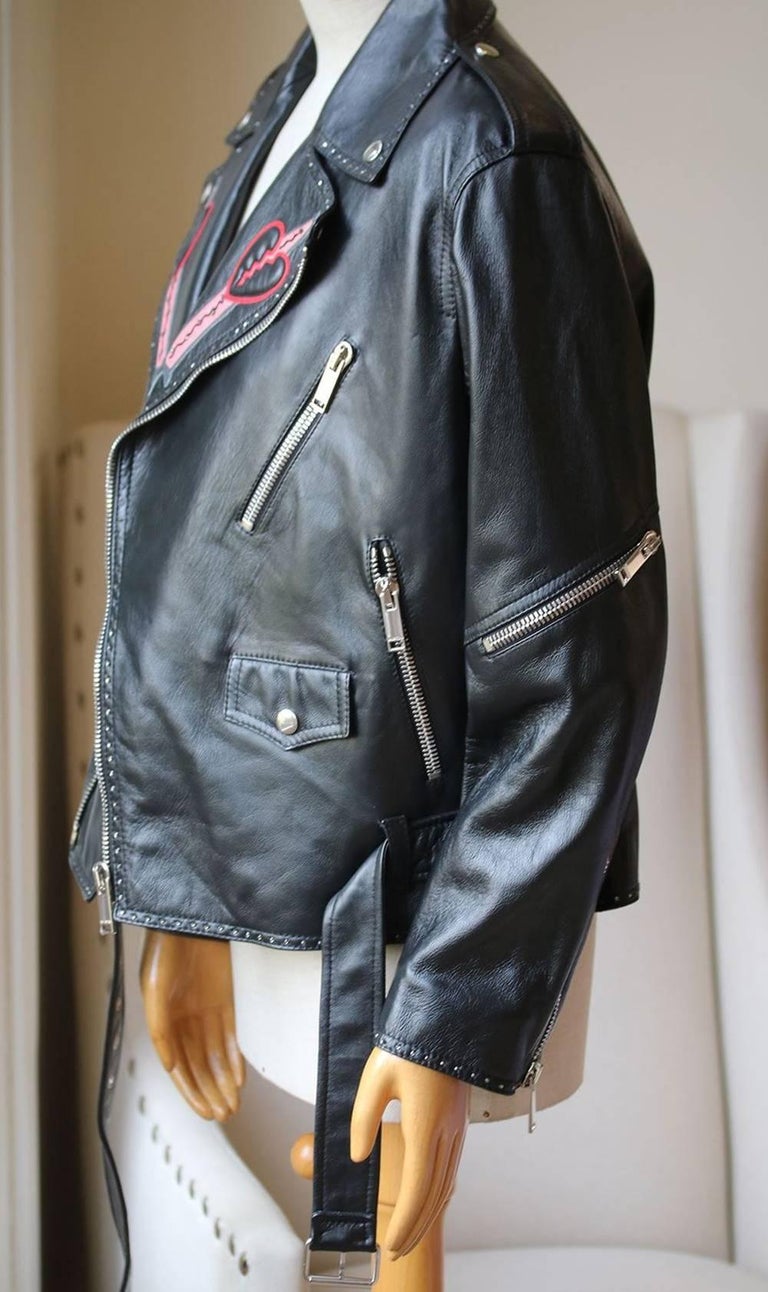 Valentino Love Blade Embellished Leather Jacket For Sale at 1stDibs ...