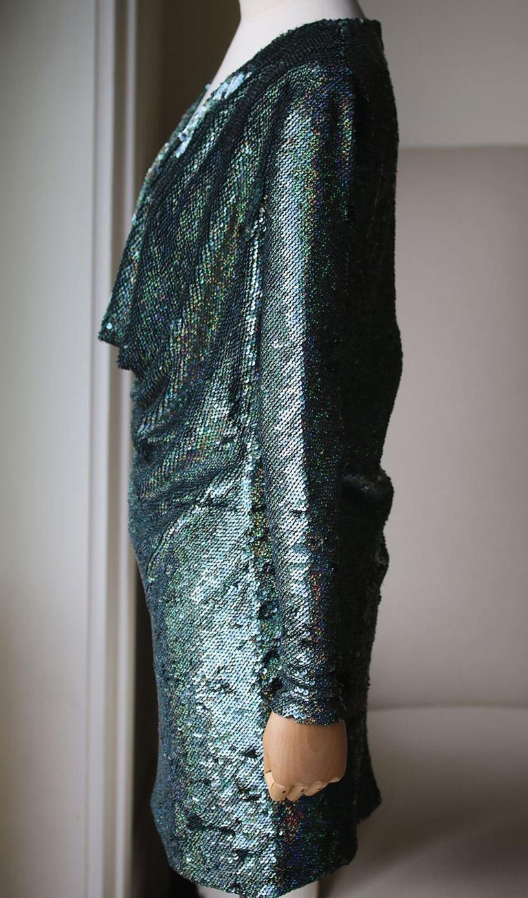 Ashish Sequin-Embellished Draped-Front Silk Mini Dress at 1stDibs ...