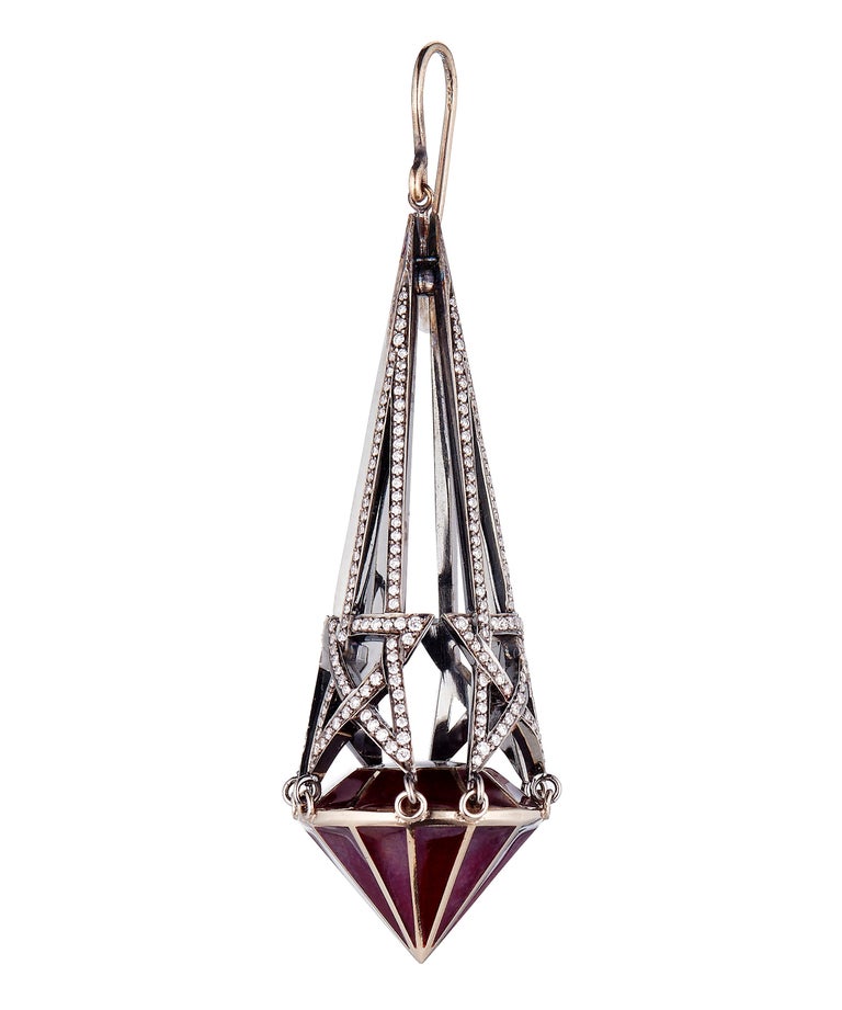 Solange Azagury-Partridge Shooting Star White Gold Pave Diamond Drop ...