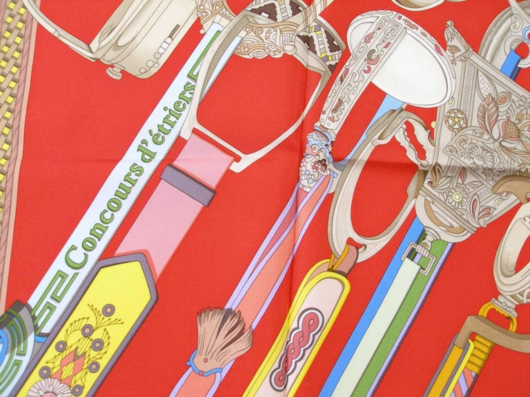 Hermès Scarf Concours d'Etriers By Virginie Jamin Silk twill 90 cm ...