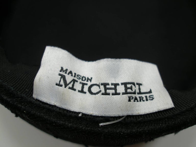 Runway Maison Michel Feather and Silk Lace Hat Like S Size For Sale at ...
