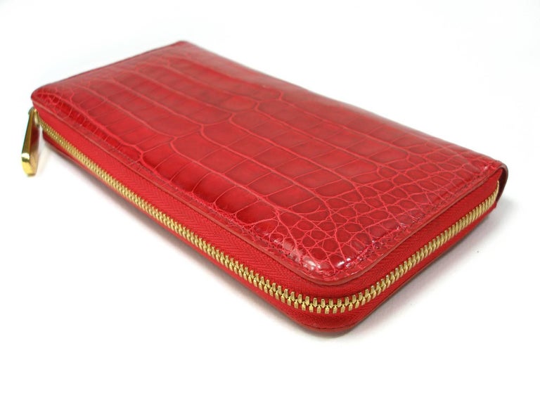 Circa 2010's Rare Louis Vuitton Wallet or Clutch Zippy Red Alligator ...