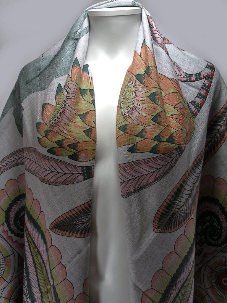 Hermès 140cm 55 "GM Shawl The Savana Dance Cashmere By Ardmore / Brand ...