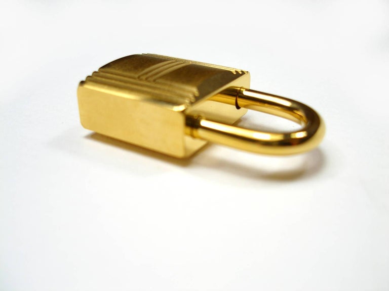 Hermès Cadenas Lock 2 Keys For Birkin or Kelly bag Gold plated shiny ...