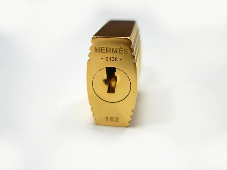 Hermès Cadenas Lock 2 Keys For Birkin or Kelly bag Gold plated shiny ...
