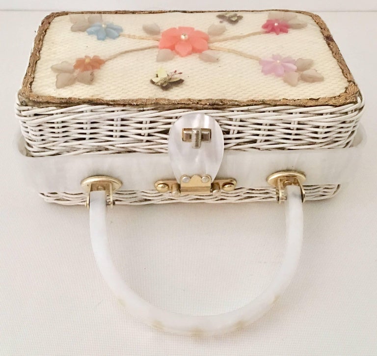 Vintage Lucite and Wicker Box "Florida" Handbag at 1stDibs