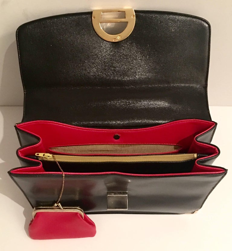Vintage Leather and Two-Tone Metal Pocketbook by, Koret at 1stDibs