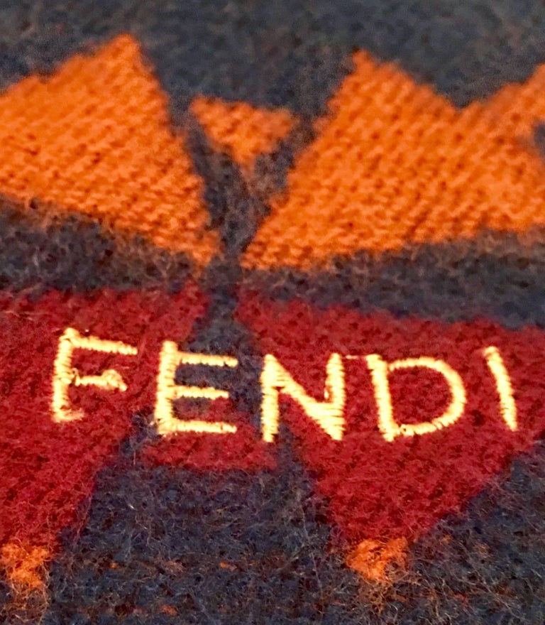 Vintage Fendi Italy Reversible Throw/Shawl at 1stDibs | fendi throw carpet