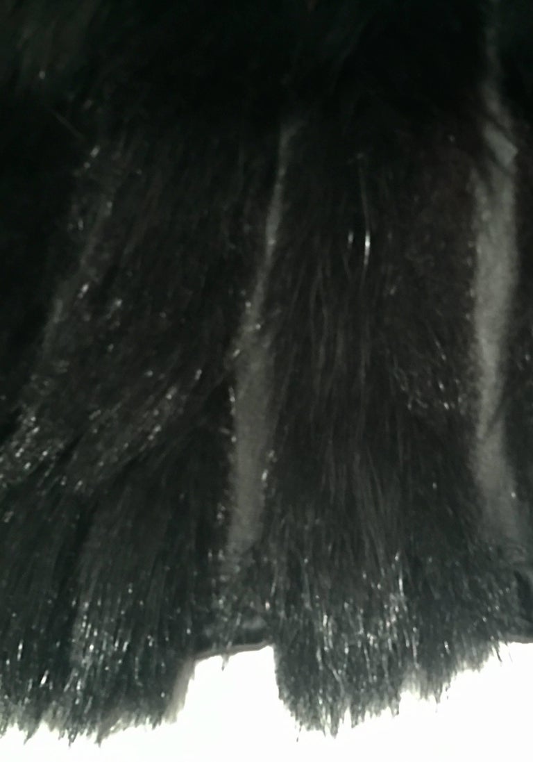 20th Century Hippy Chic Vintage Jet Black Monkey Fur Jacket For Sale at ...