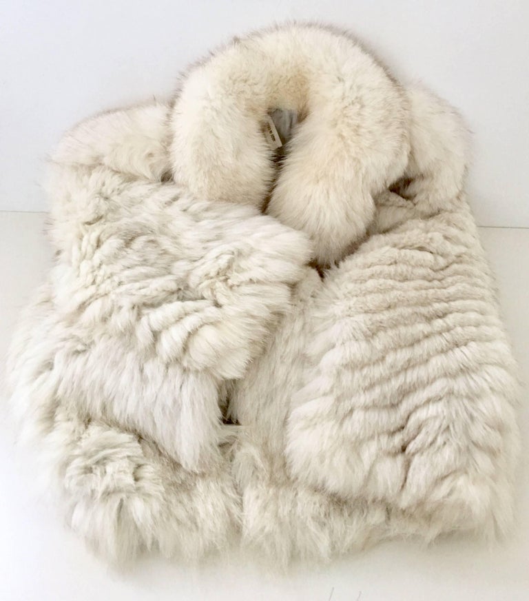 VIntage Winter White Fox Fur Coat at 1stDibs
