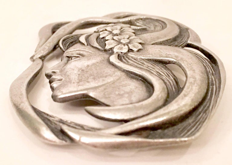 Vintage Art Nouveau Style Silver Pewter Brooch By JJ at 1stDibs | jj ...