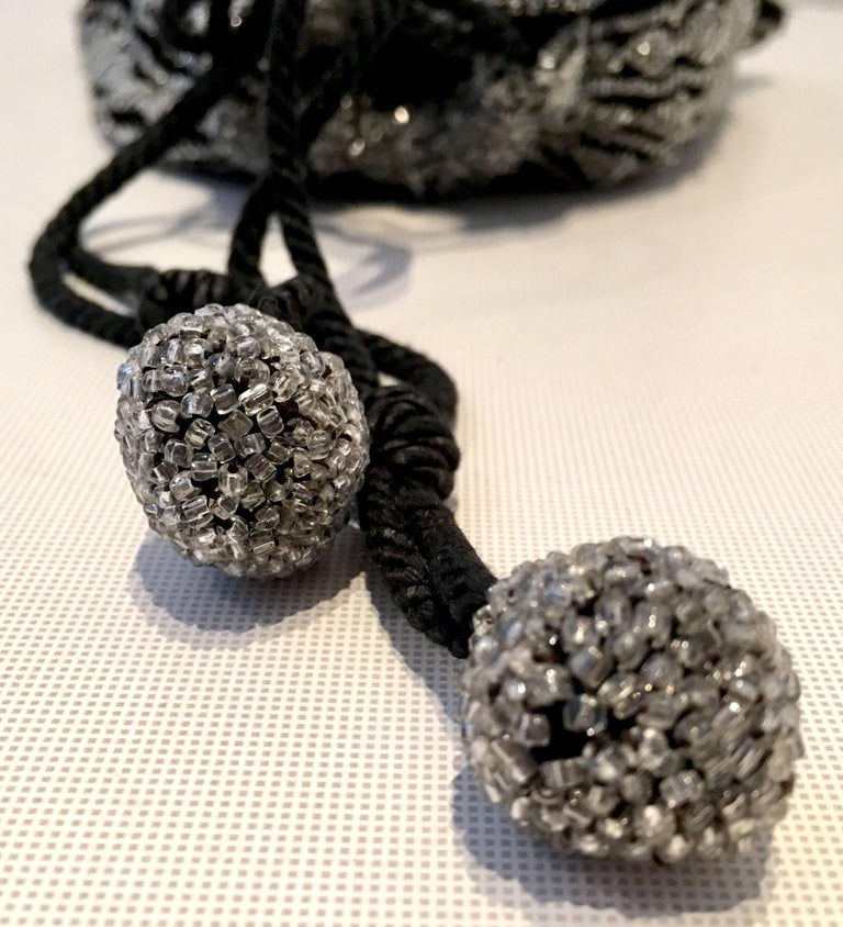 Vintage Art Deco Glass Bead Drawstring Evening Hand Bag at 1stDibs