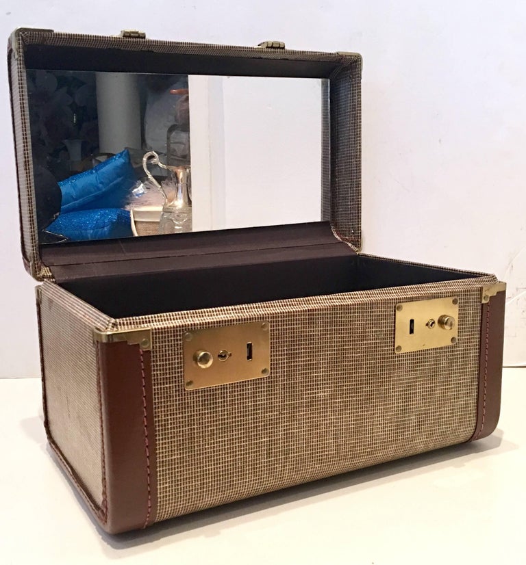 Leather Brass and Lucite Vintage Travel Train Case at 1stDibs | vintage ...