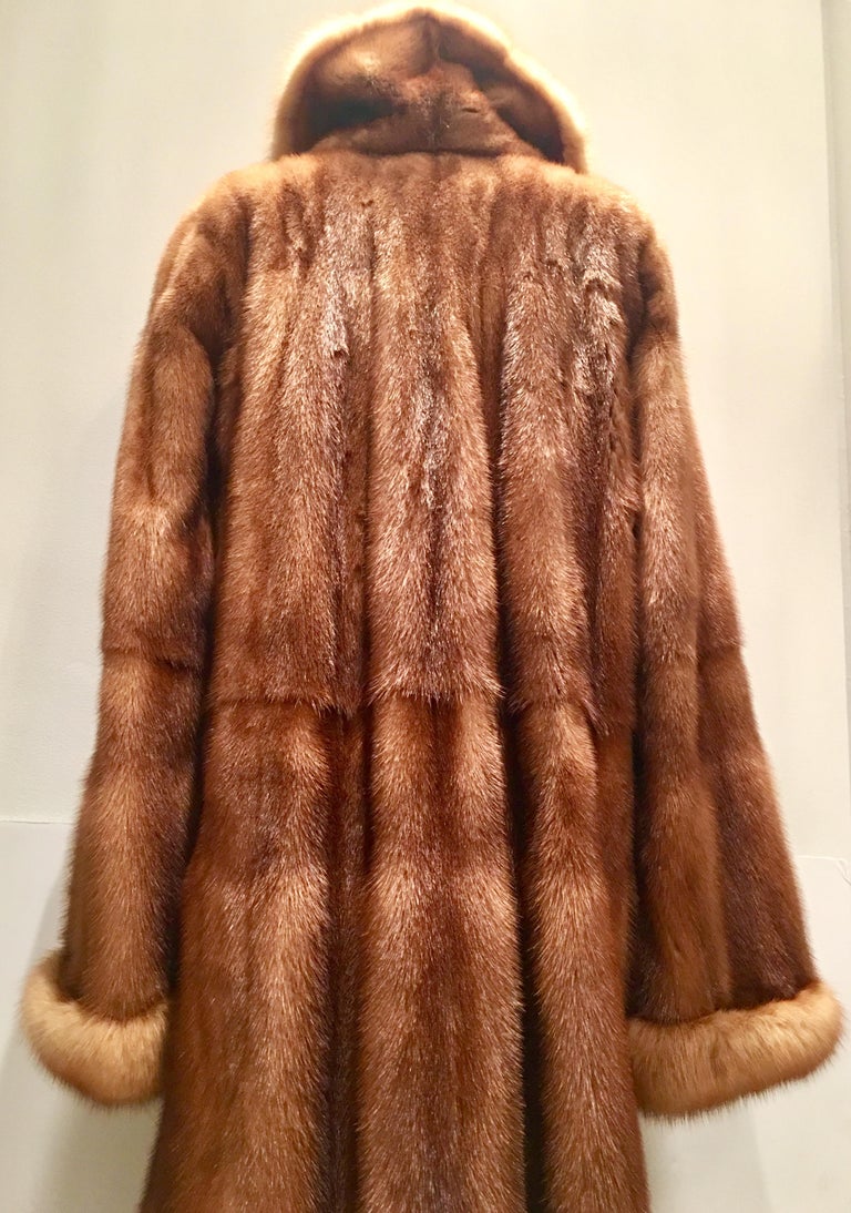 Contemporary Louis Feraud Paris Fine Whiskey Dyed Mink Swing Duster Fur ...
