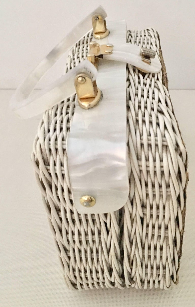 Vintage Lucite and Wicker Box "Florida" Handbag at 1stDibs