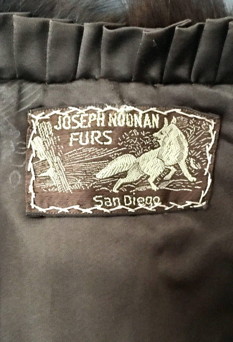 1960'S Chocolate and Black Mink Fur Capelet By, Joseph Noonan Furs For ...