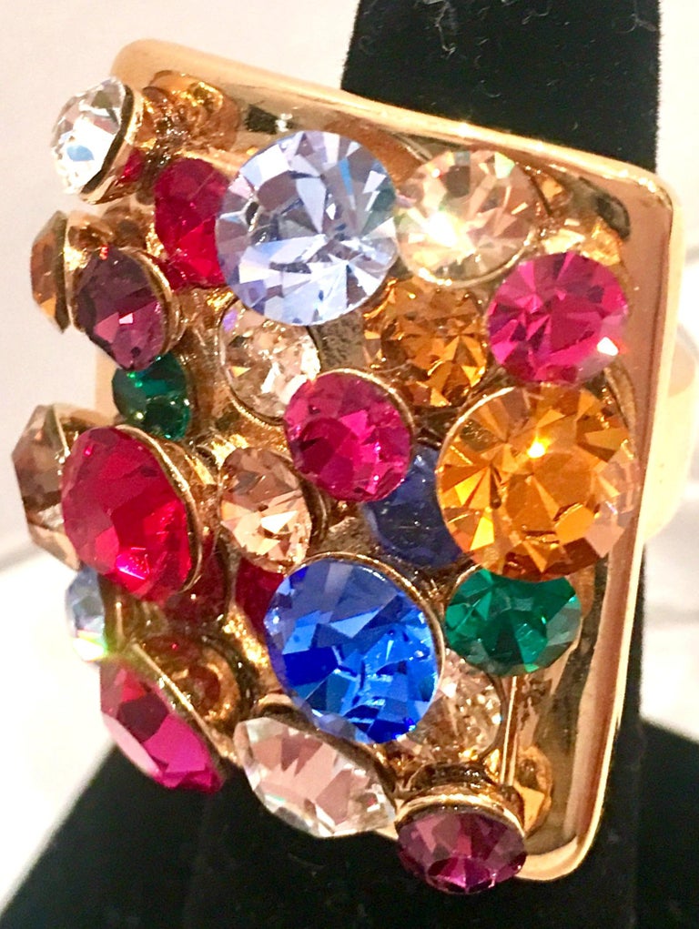 21st Century Gold and Swarovski Crystal Cocktail Ring By, Kate Spade ...