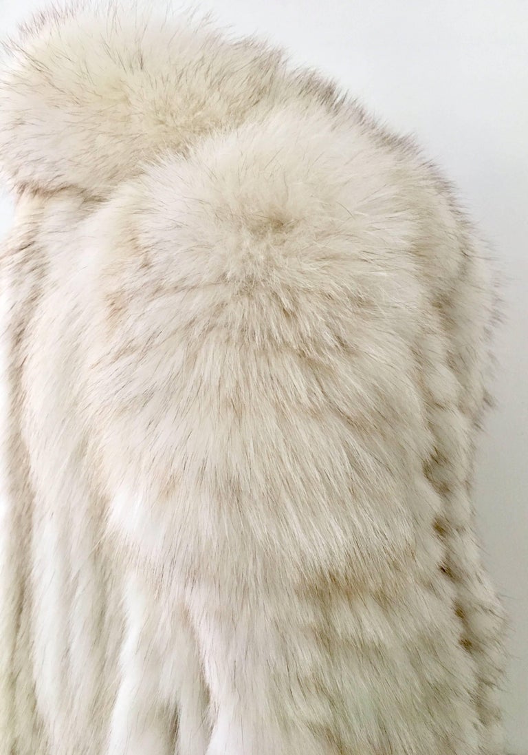 VIntage Winter White Fox Fur Coat at 1stDibs