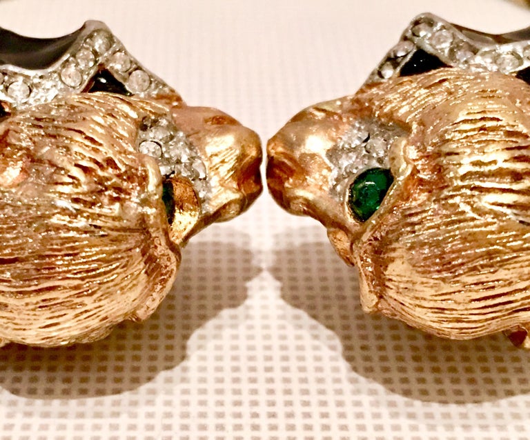 Contemporary Gold Enamal and Swarovski Crystal "Kissing Monkey ...