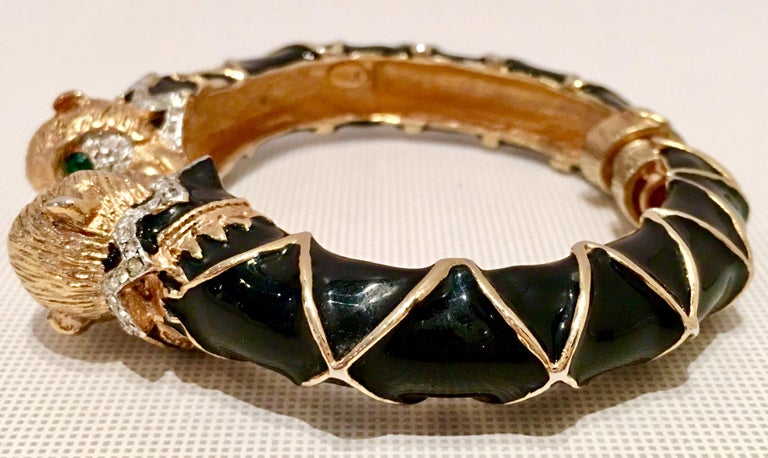 Contemporary Gold Enamal and Swarovski Crystal "Kissing Monkey ...