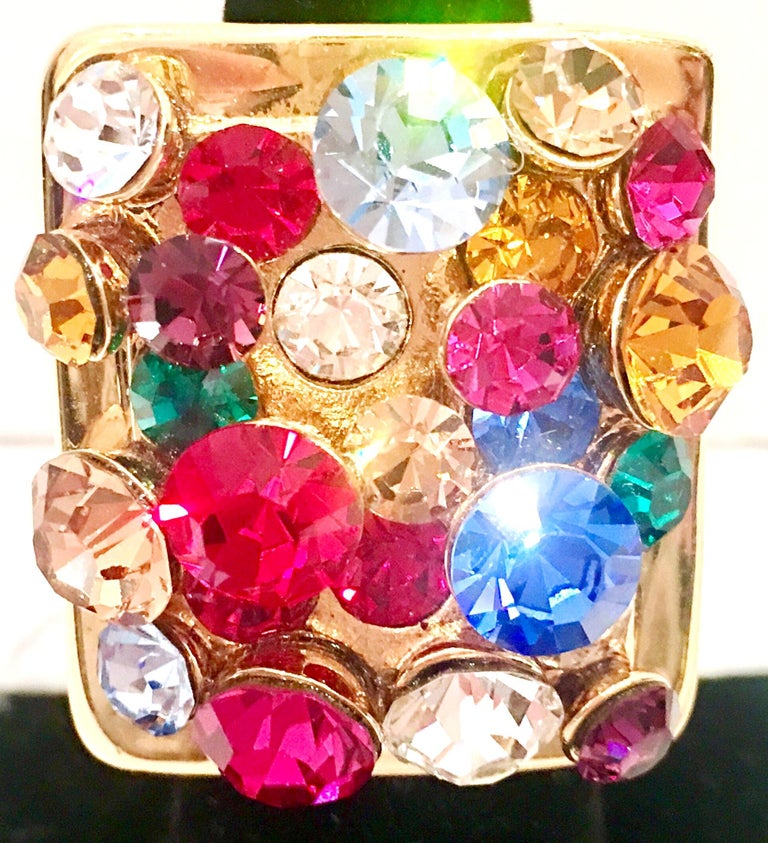21st Century Monumental Gold and Swarovski Crystal Cocktail Ring By ...