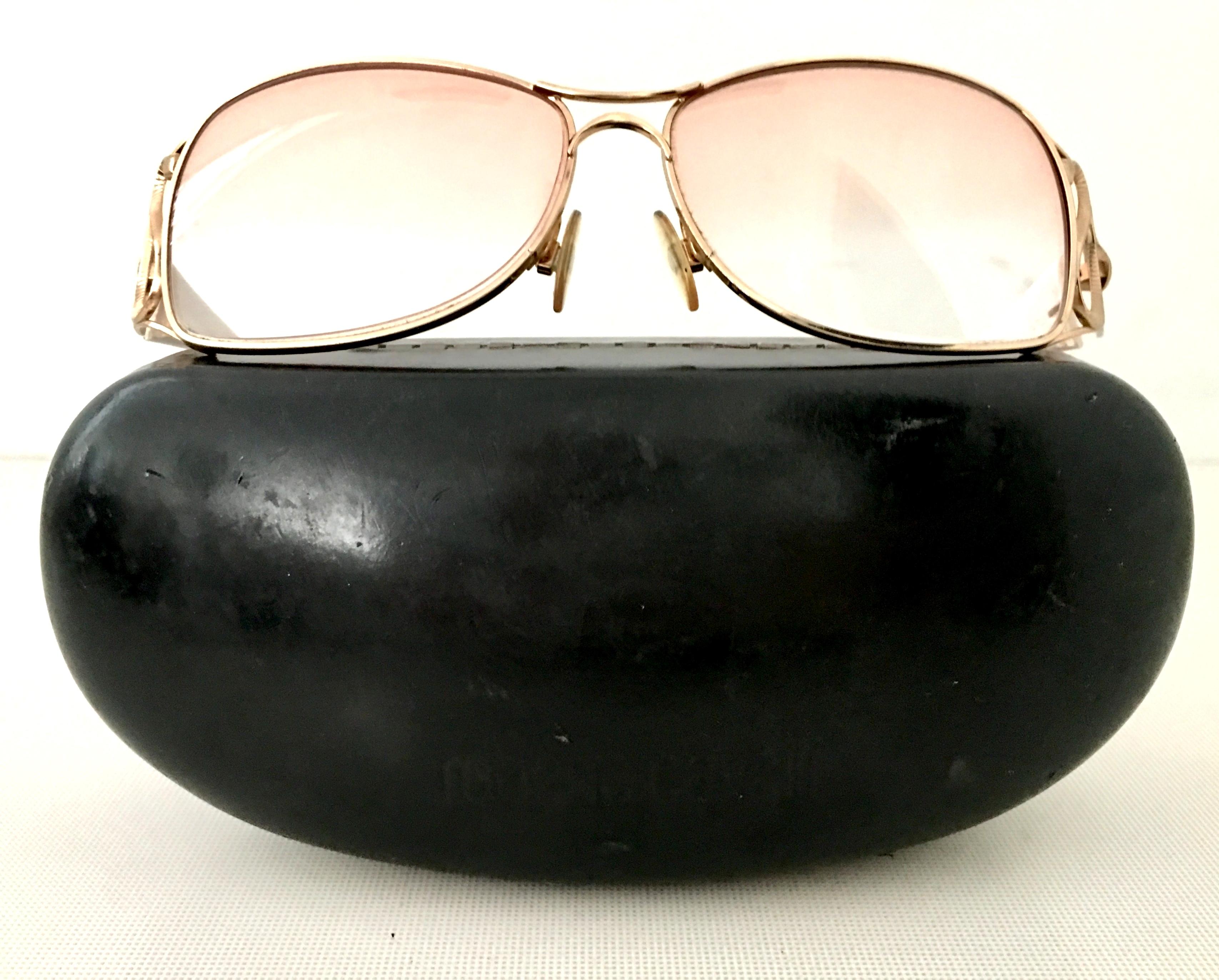 20th Century Roberto Cavalli White and 22K Gold Plate Logo Snake Eye ...