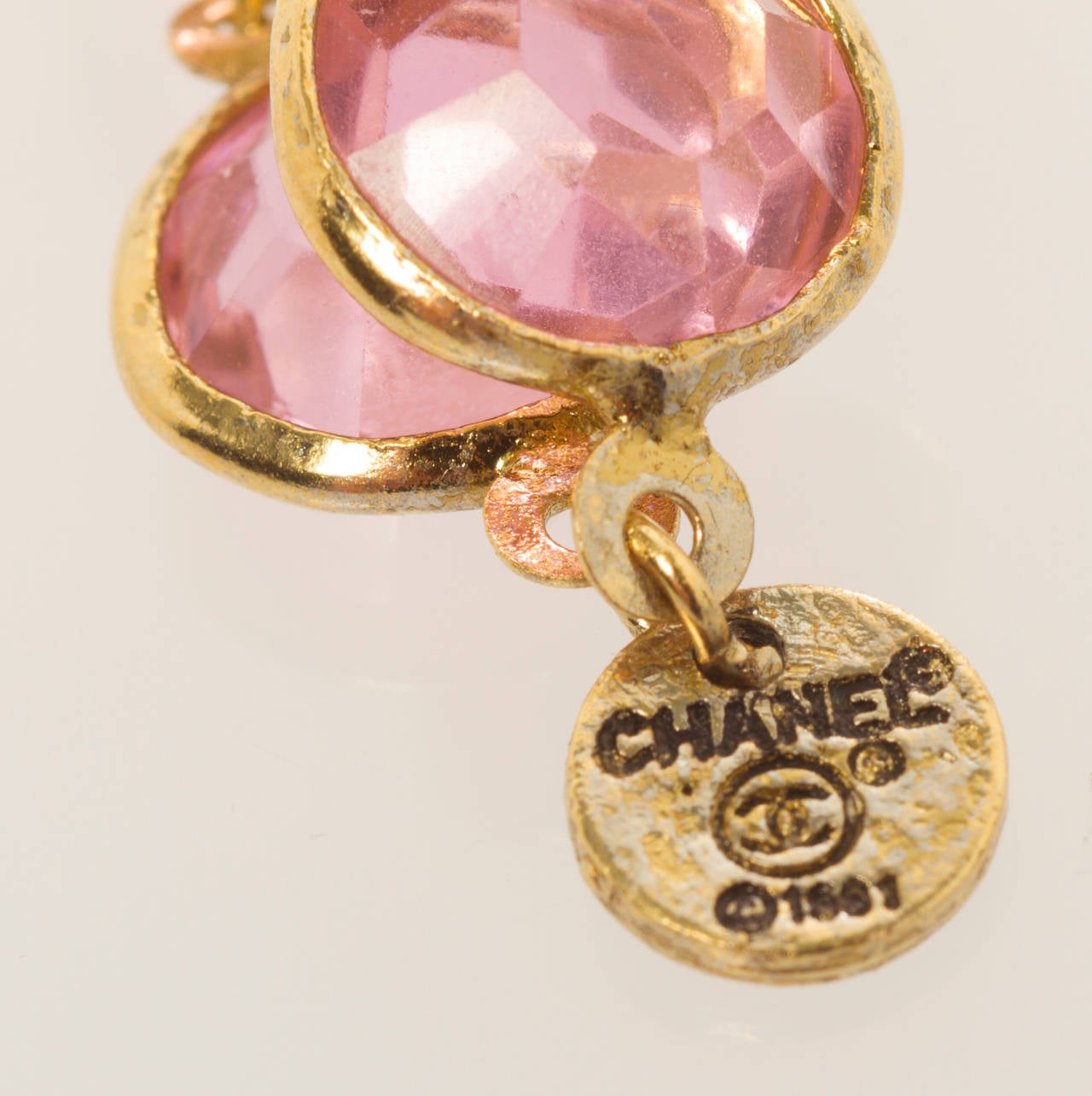 CHANEL Pink Chicklet Necklace at 1stDibs