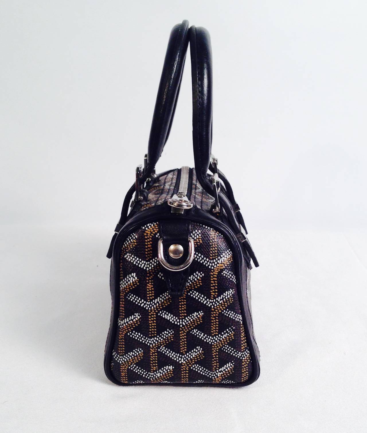 Black Goyardine Canvas Mini Crosiere Duffle Bag For Sale at 1stDibs