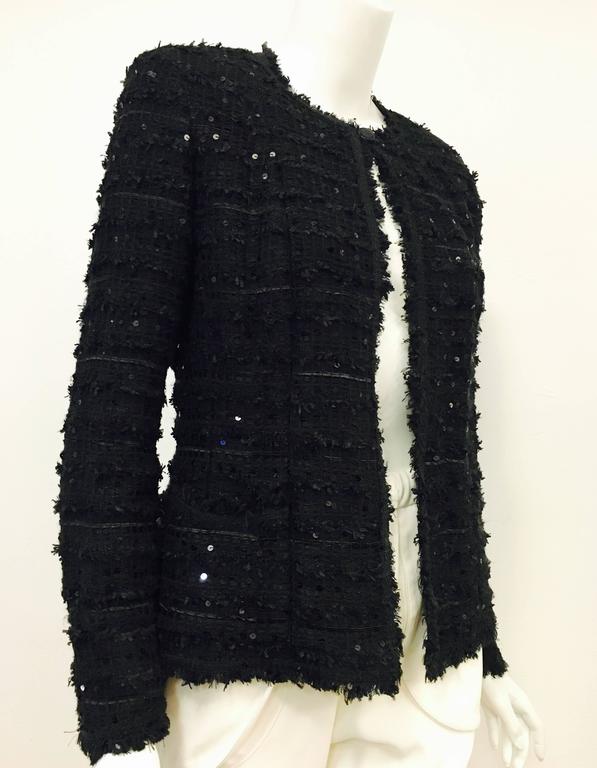Black Beauty Chanel Fringed and Sequin Jacket at 1stDibs