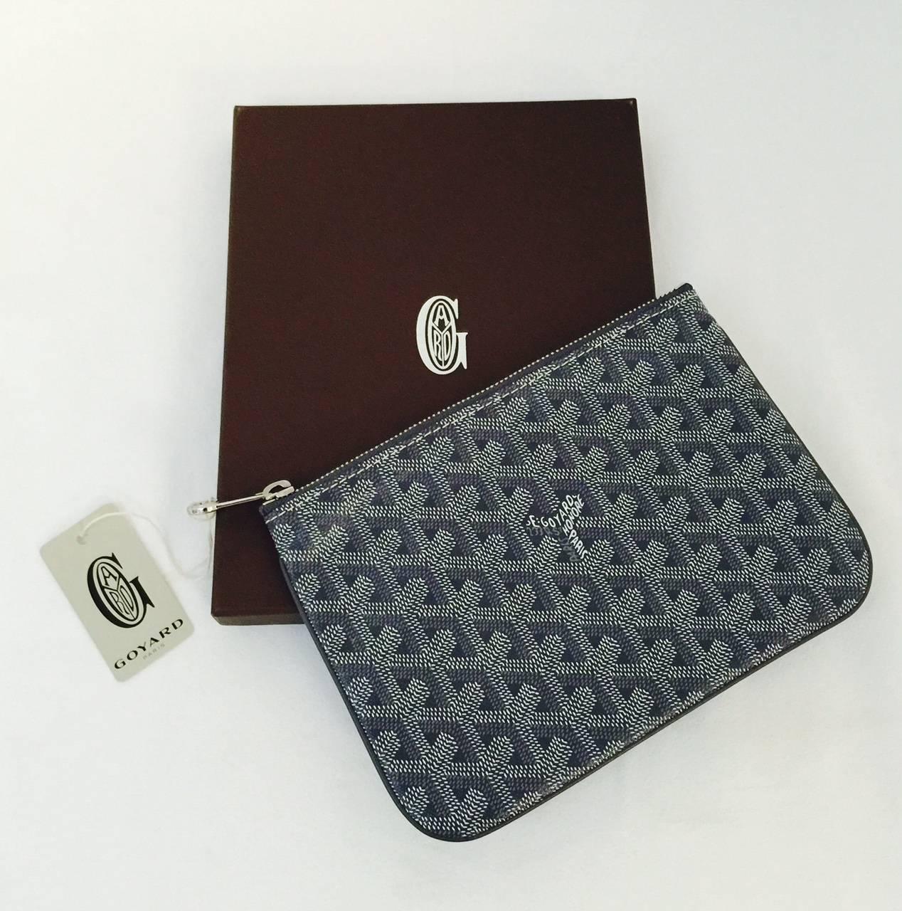 Goyard Grey Goyardine Small Pochette Excellent Condition With Box For ...
