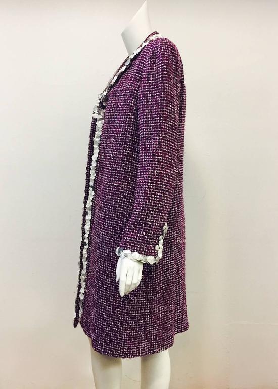 Chanel Purple Tweed Sleeveless Dress and Matching Coat With 3-D Trim ...