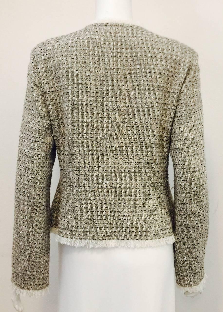 St. John Fringed Tweed Jacket With Embroidery and Beadwork at 1stDibs ...