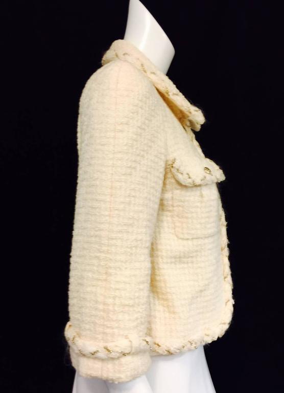 Chanel Classic Jacket in Ivory Wool with Two Front Pockets Autumn 2007 ...