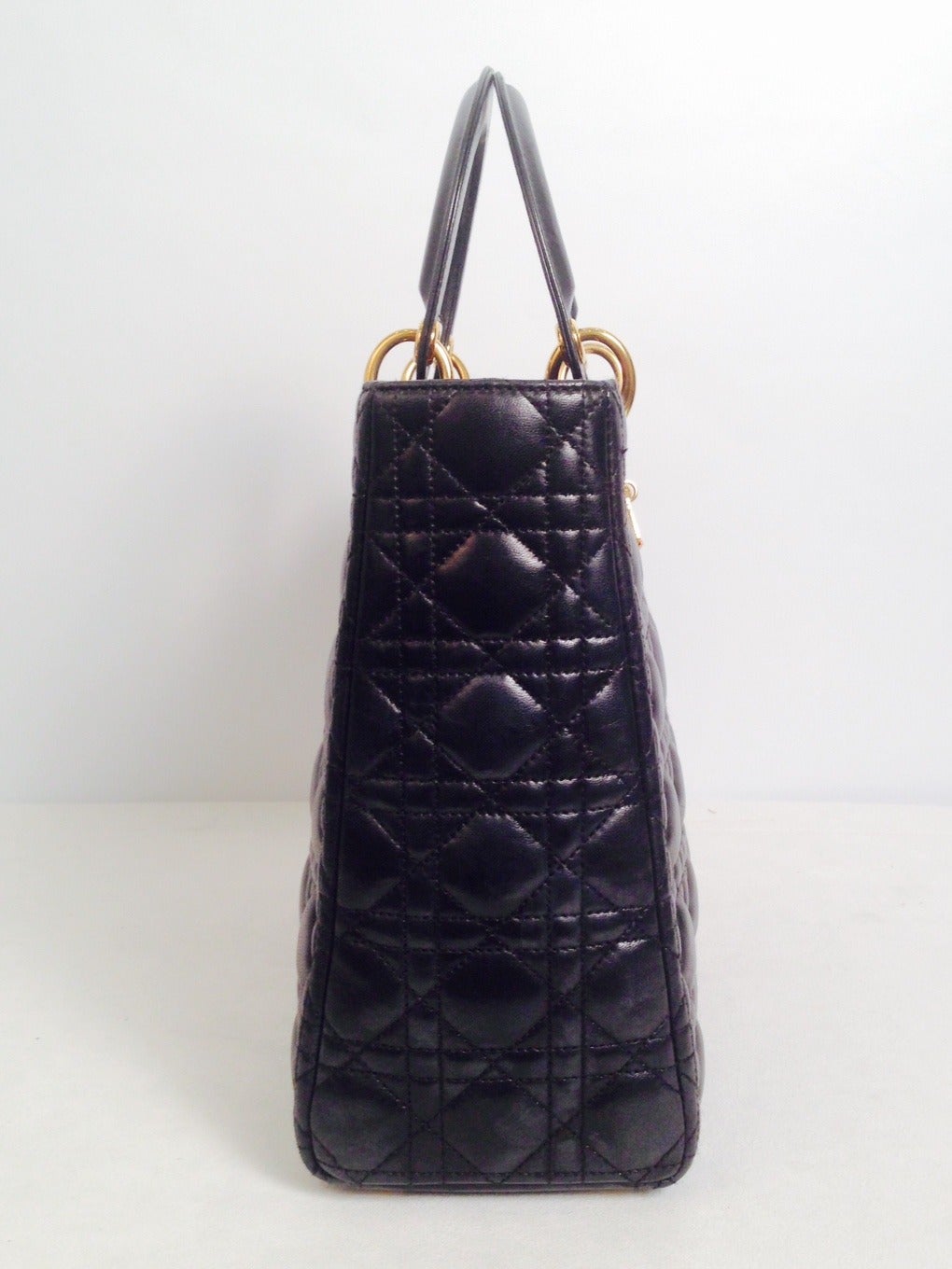Christian Dior Large Lady Dior Lambskin Handbag For Sale at 1stDibs