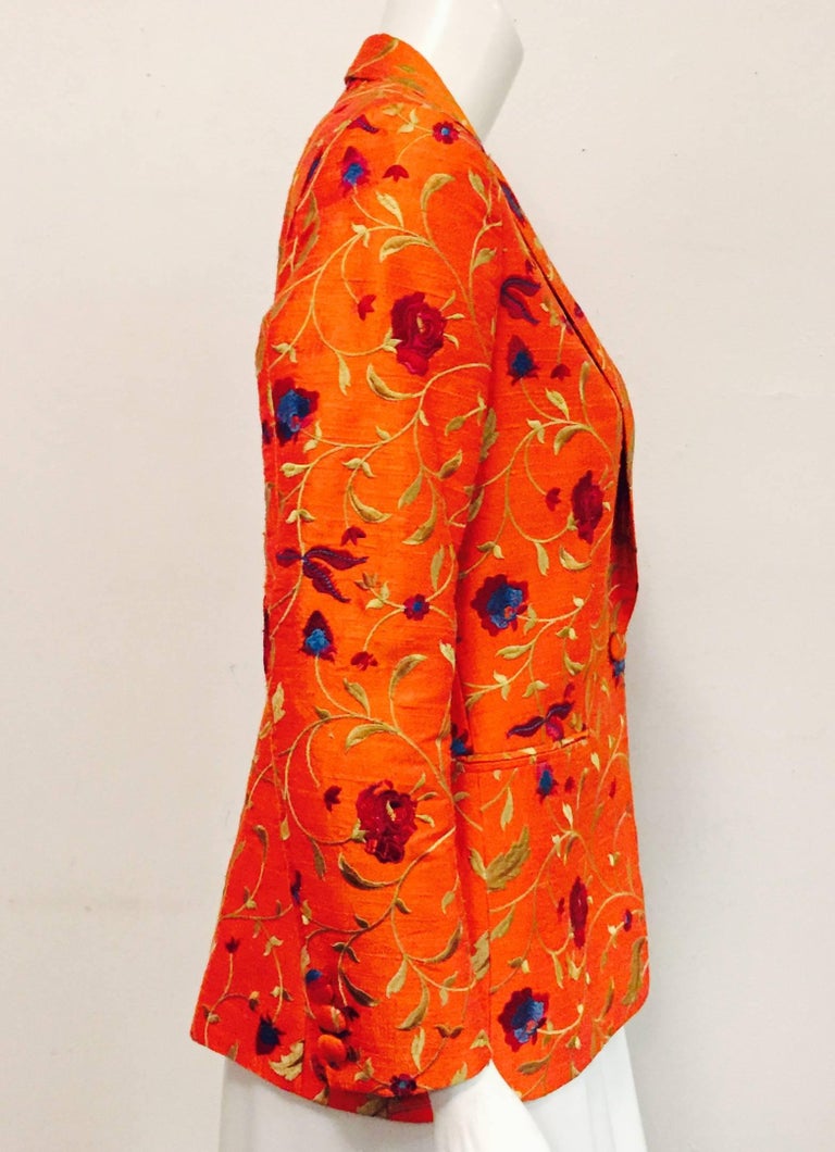 Xi Ling Shi Silk Shantung Mandarin Embroidered Jacket at 1stDibs ...