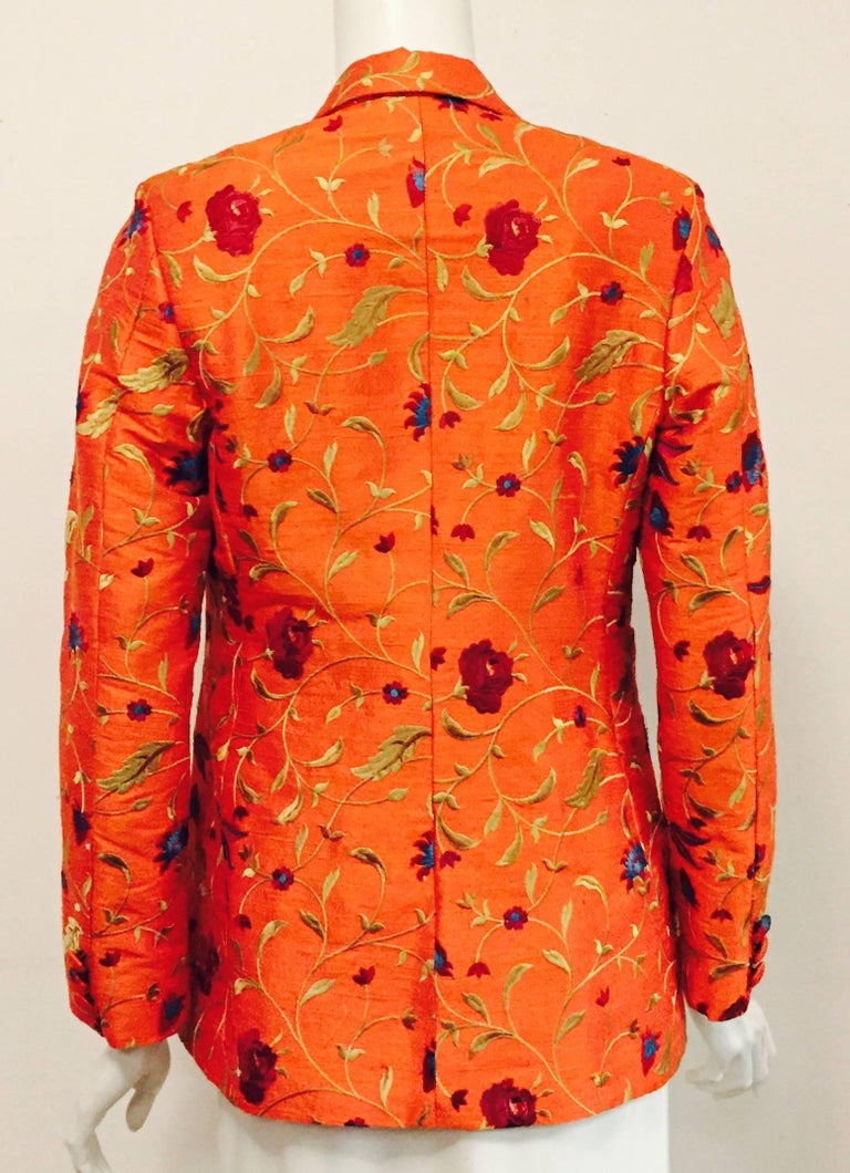 Xi Ling Shi Silk Shantung Mandarin Embroidered Jacket at 1stDibs ...