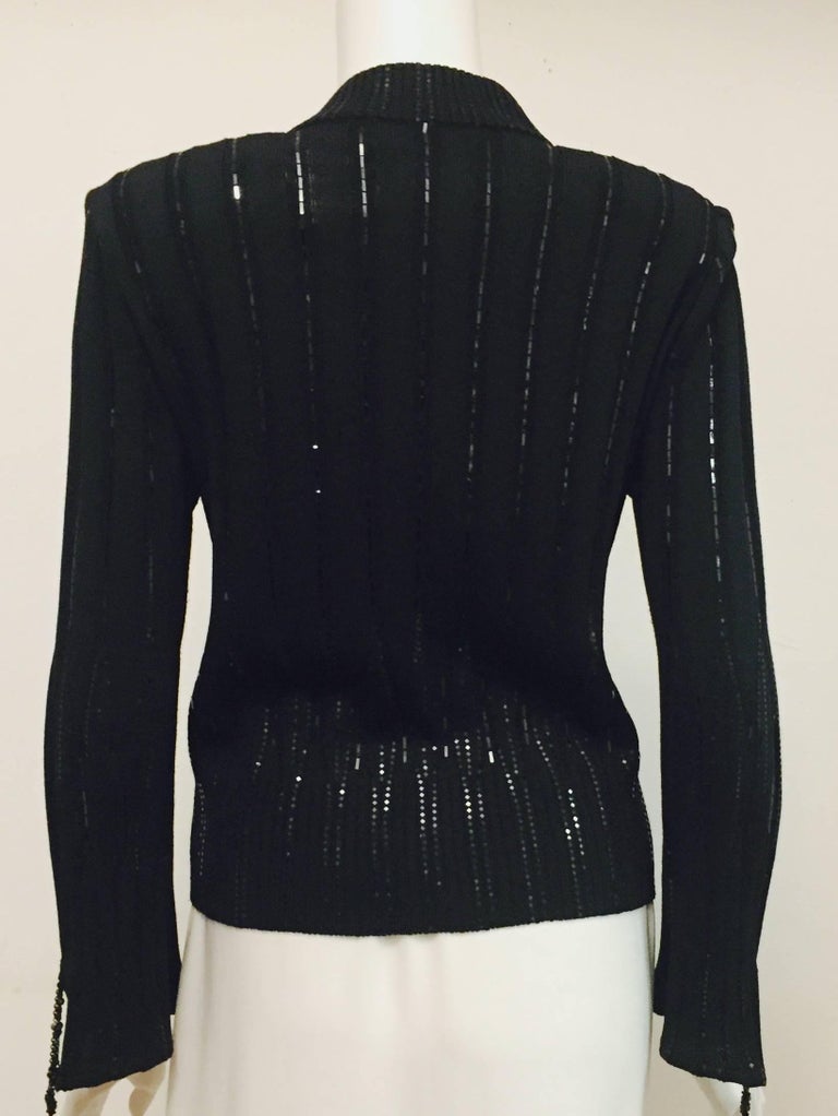 St. John Evening Black Tasseled Cardigan Jacket with Zipper at 1stDibs ...