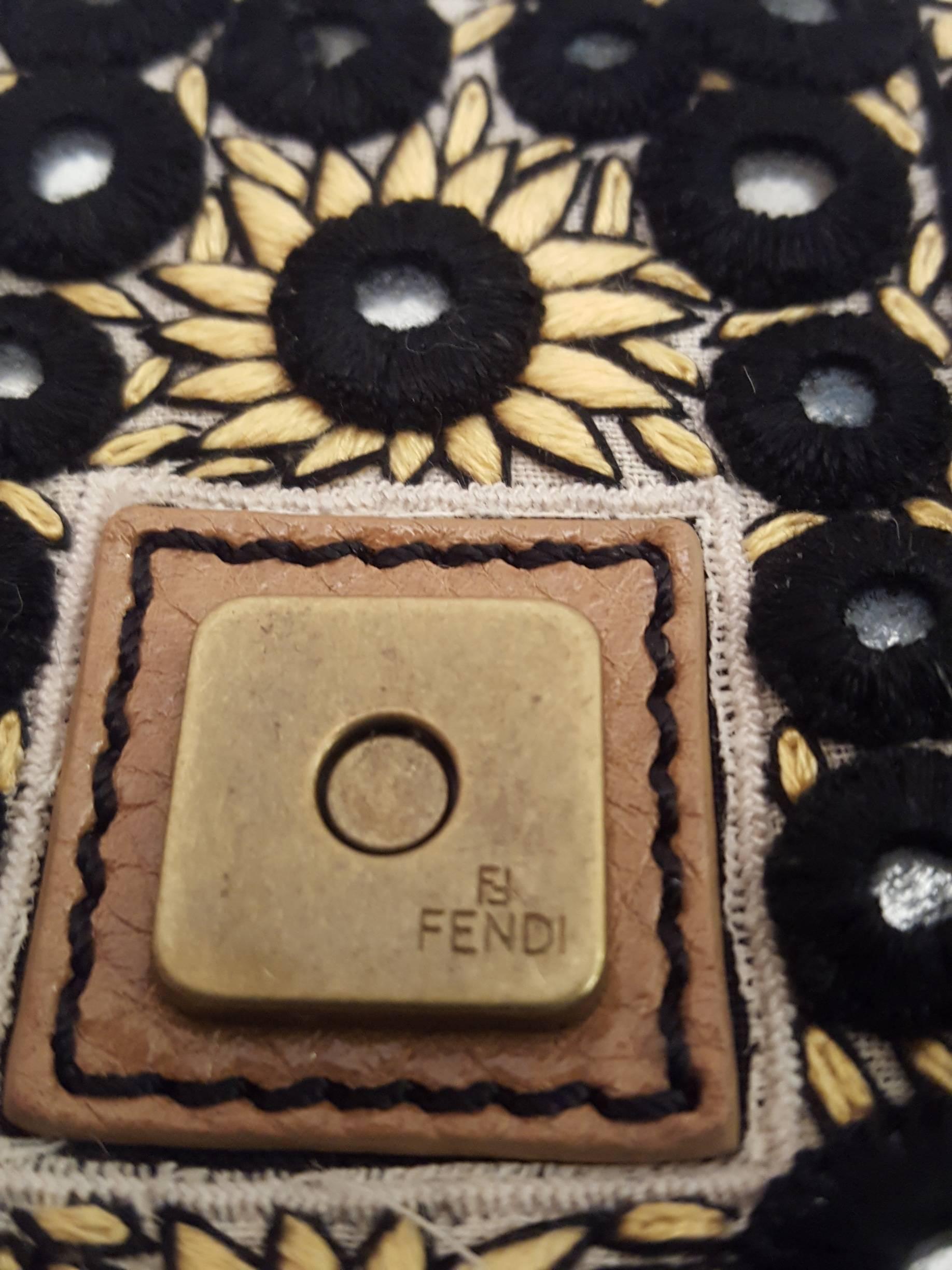 Fendi Multi Tan Canvas w Multi Texture and Color w/ Tan Leather ...