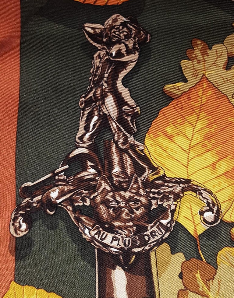 Hermes Au Plus Dru Copper Fall Tone Silk Scarf by Dimitri Rybaltchenko ...