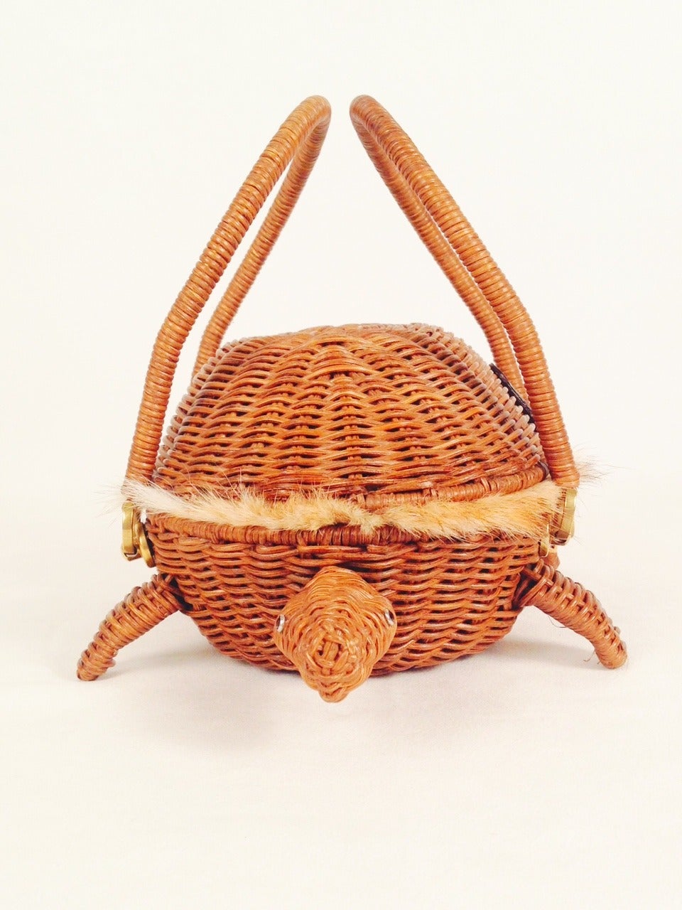 Salvatore Ferragamo Coyote Lined Wicker Turtle at 1stDibs