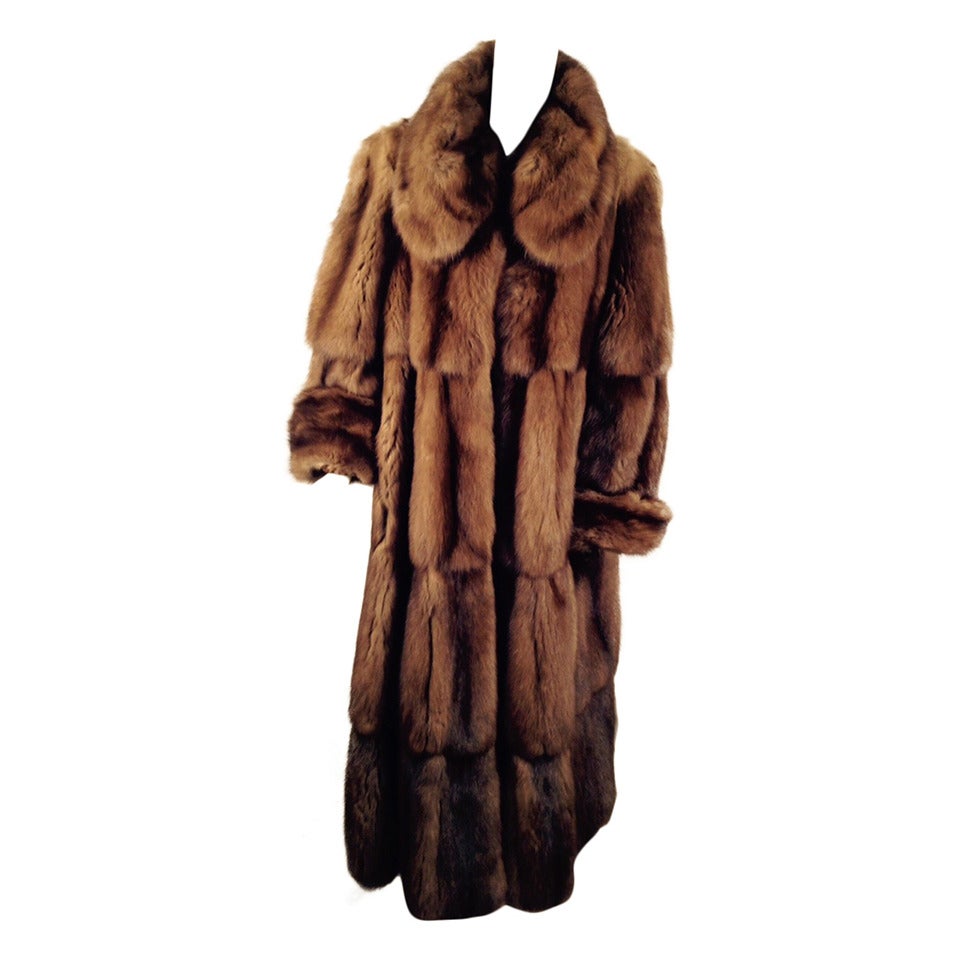 Natural Russian Sable Fur Coat For Sale at 1stDibs | sable fur coat for ...