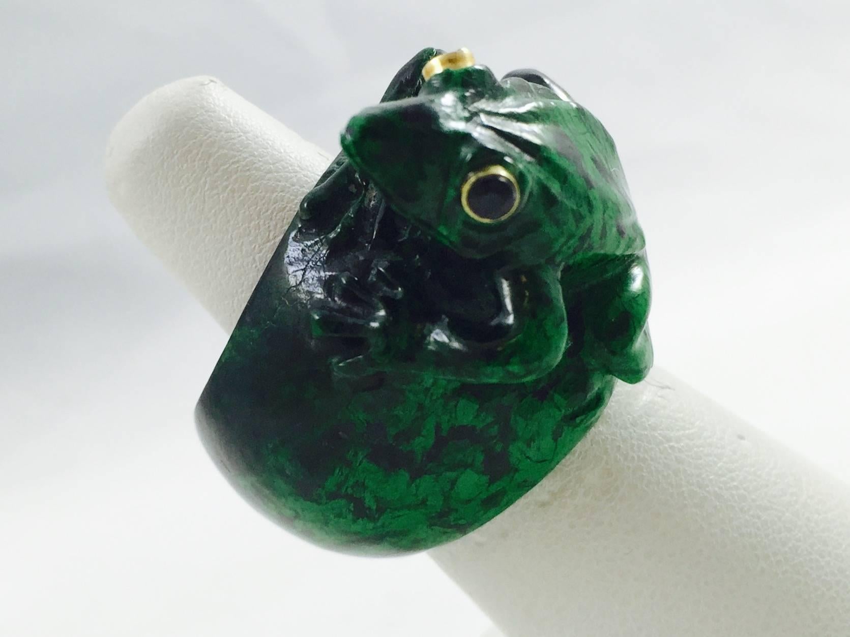 Maw Sit Sit Carved Frog Ring at 1stDibs | maw sit sit ring